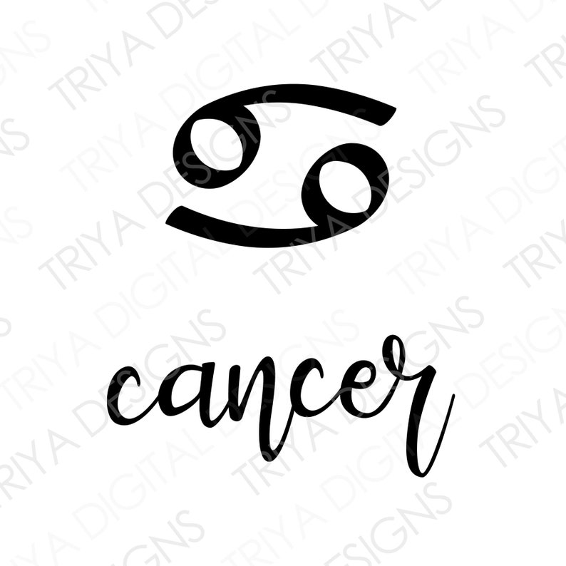Cancer Svg Zodiac Sign Sun Sign Svg Cut Files Astrology Etsy