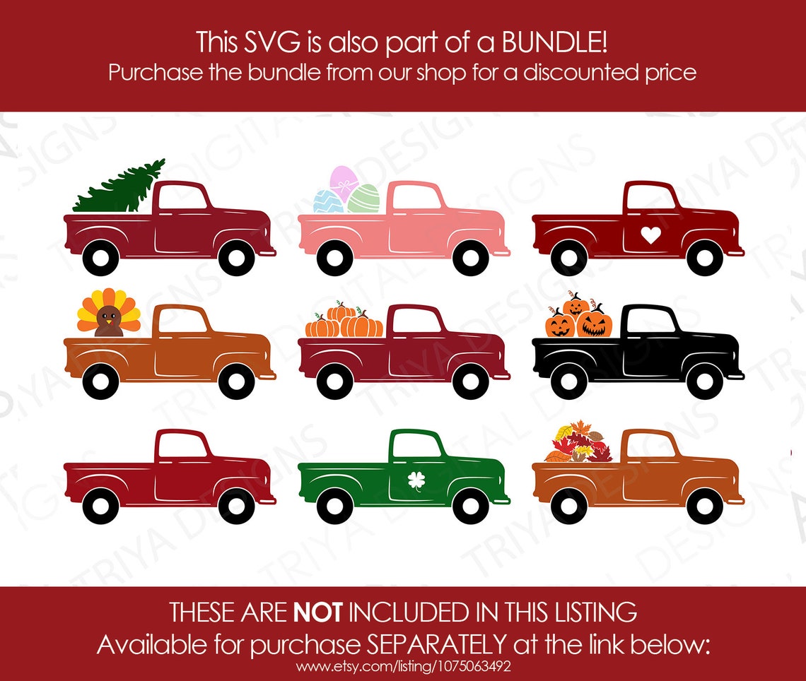 Truck With Autumn Leaves SVG Cut File Farm Truck Fall | Etsy