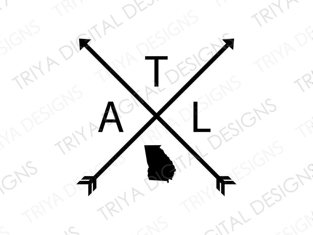 ATL Georgia With Arrows SVG Cut File | Atlanta, State of Georgia, Atl ...
