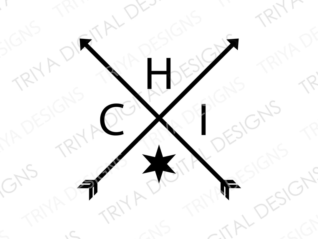 CHI Illinois With Arrows SVG Cut File | Chicago, State of Illinois ...