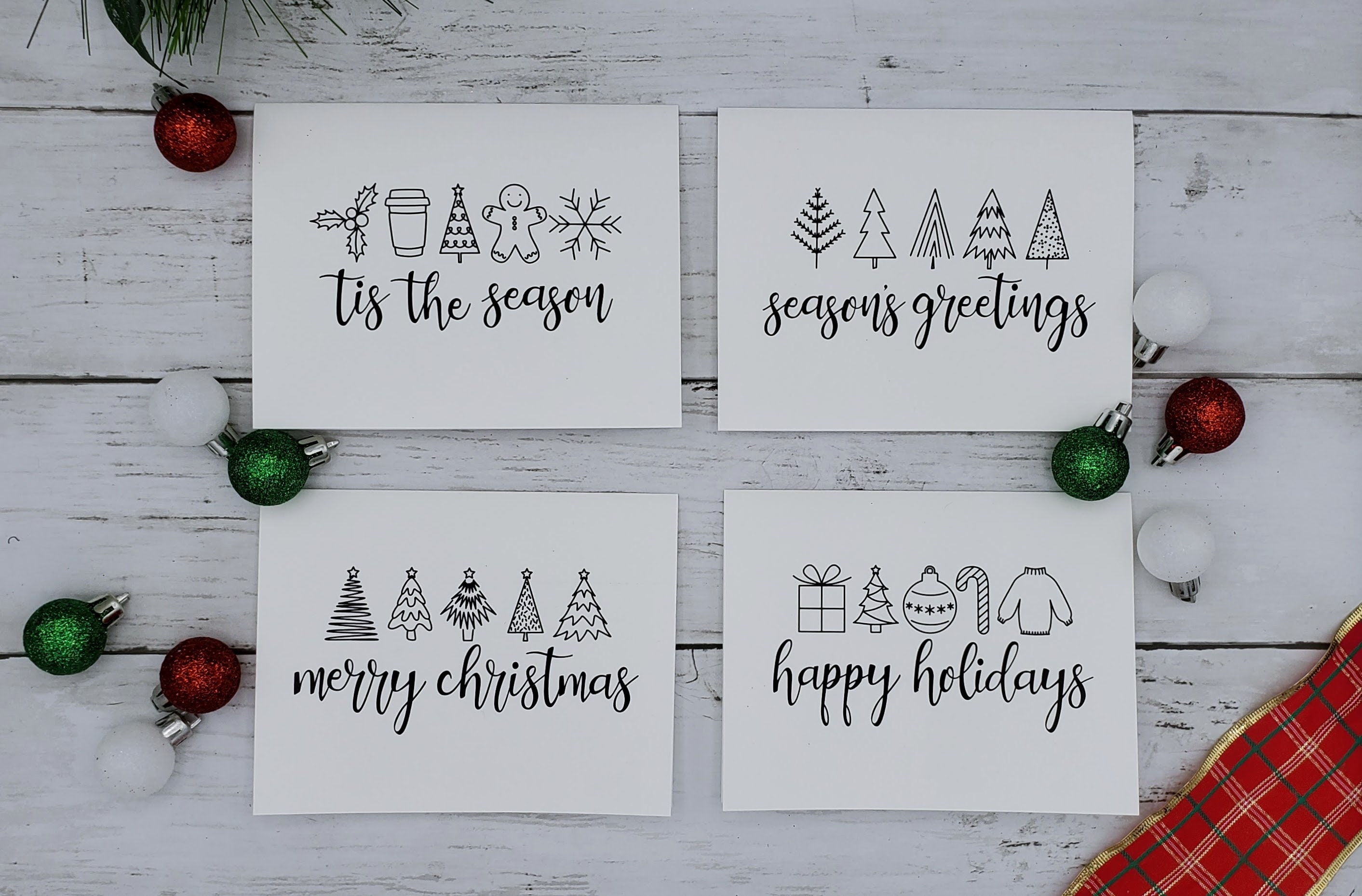 Tis the Season With Christmas Clip Art SVG Cut File Hand | Etsy