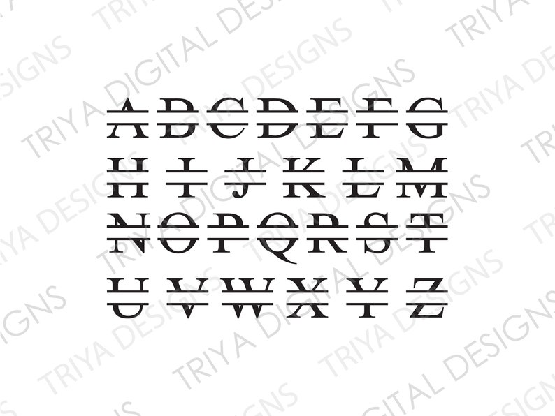 Split Monogram Name Frame SVG Cut File Alphabet Monogram PNG - Etsy