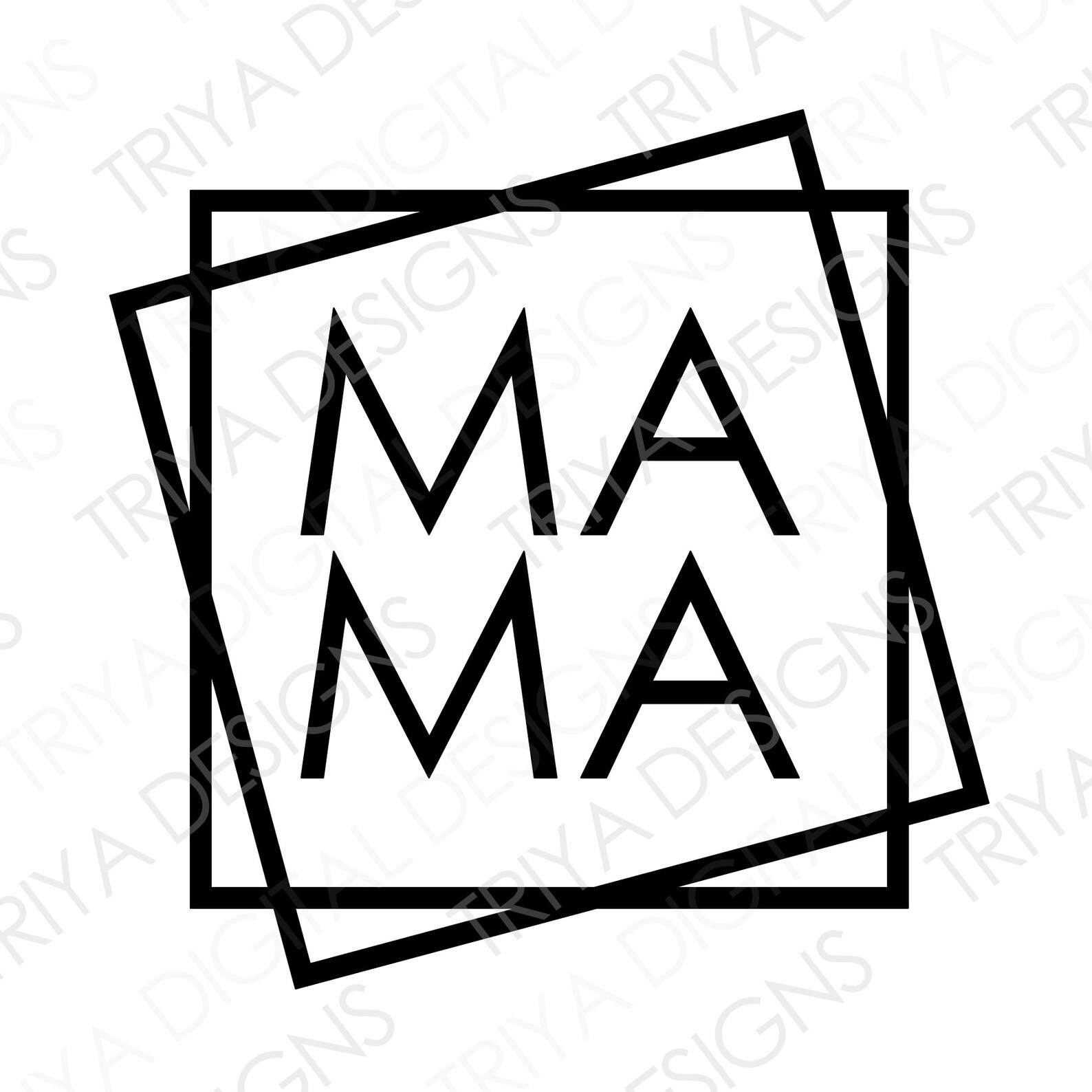 Mama With Square Frame Outline SVG | Mama Square, Mom, Mother's Day SVG ...