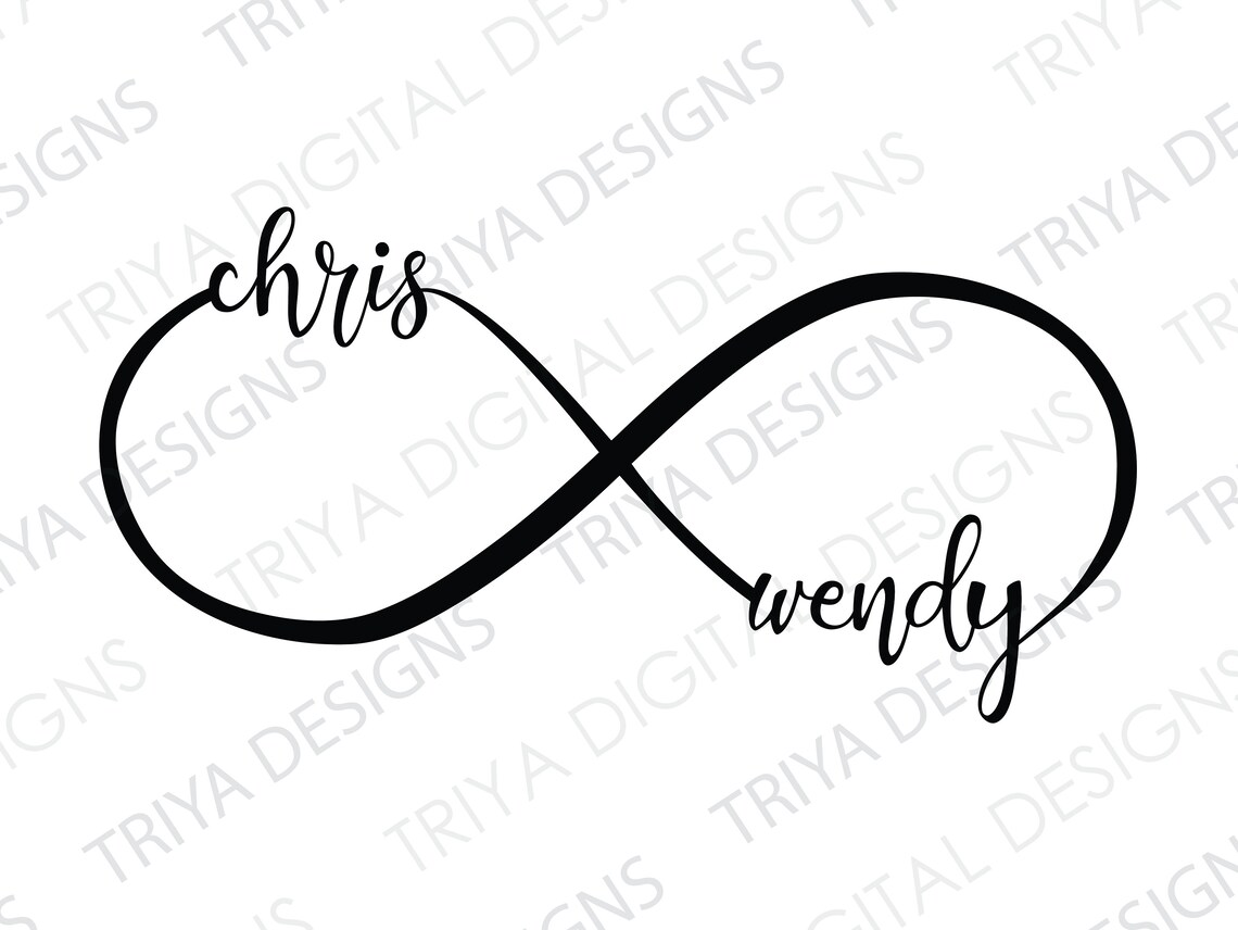 Infinity Sign With Custom Name SVG Hand Lettered Cursive - Etsy