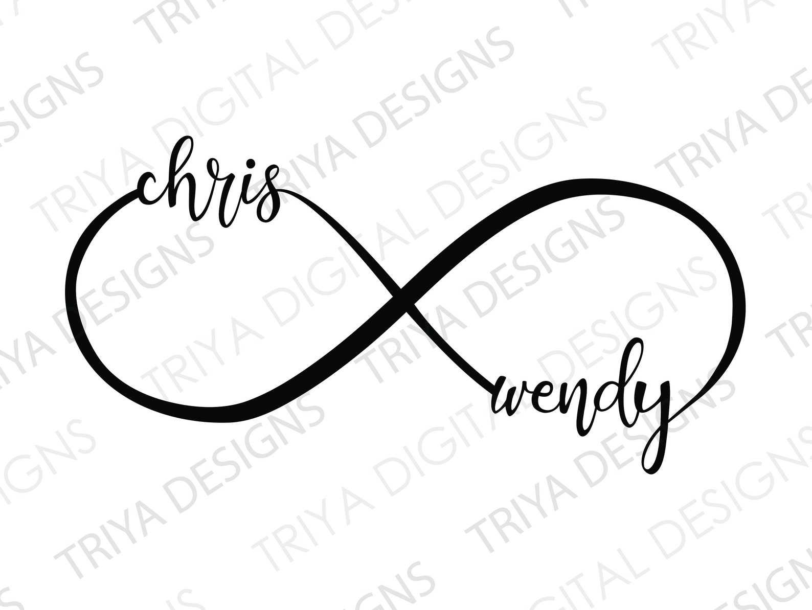 Infinity Sign With Custom Name SVG Hand Lettered Cursive - Etsy