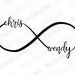 Infinity Sign With Custom Name SVG Hand Lettered Cursive - Etsy