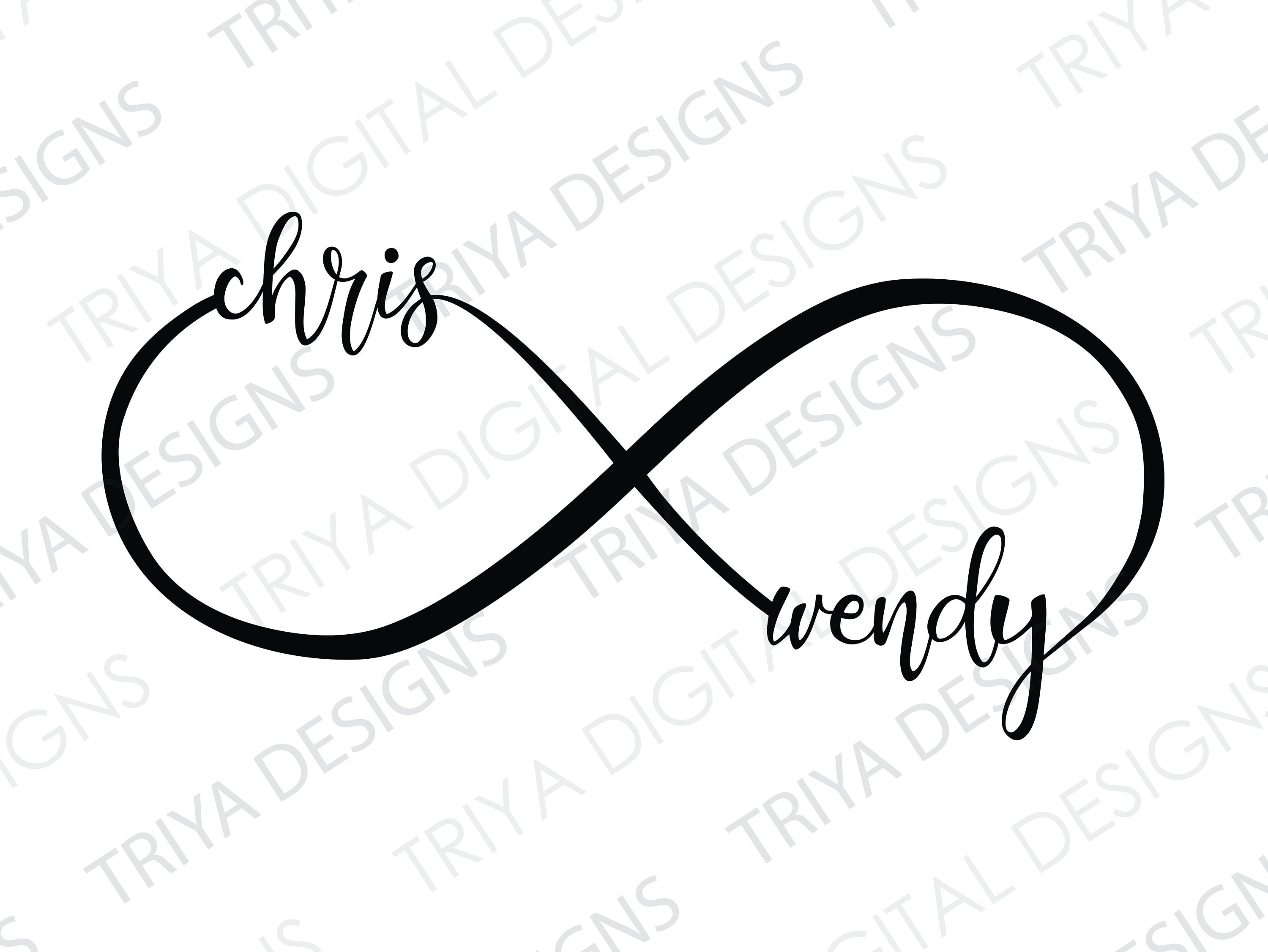 Infinity Sign With Custom Name SVG Hand Lettered Cursive - Etsy