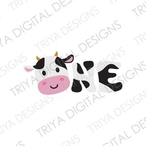One Text With Cute Cow Face SVG Cut File Holy Cow One SVG File First ...