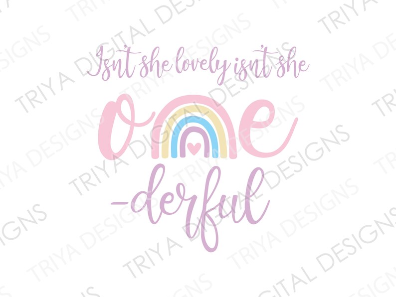 Isn't She Lovely Isn't She One-derful SVG | Cursive One With Boho ...