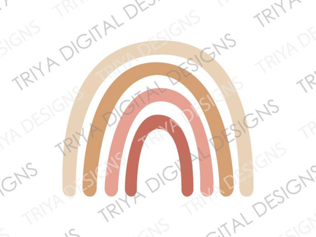 Boho Rainbow SVG Cut File | Boho Colored Hand Drawn Rainbow Sticker SVG ...