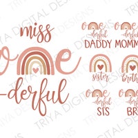 Little Miss Onederful 1st Birthday Png, Little Miss One-derful Daisy ...