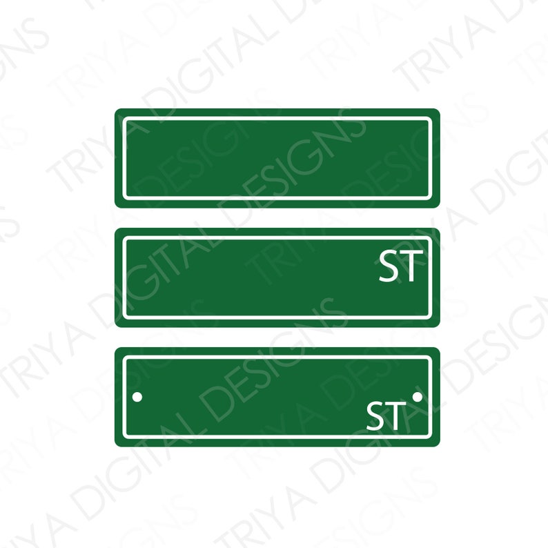 Blank Street Signs SVG Cut Files | Green Street Signs PNG | Traffic ...