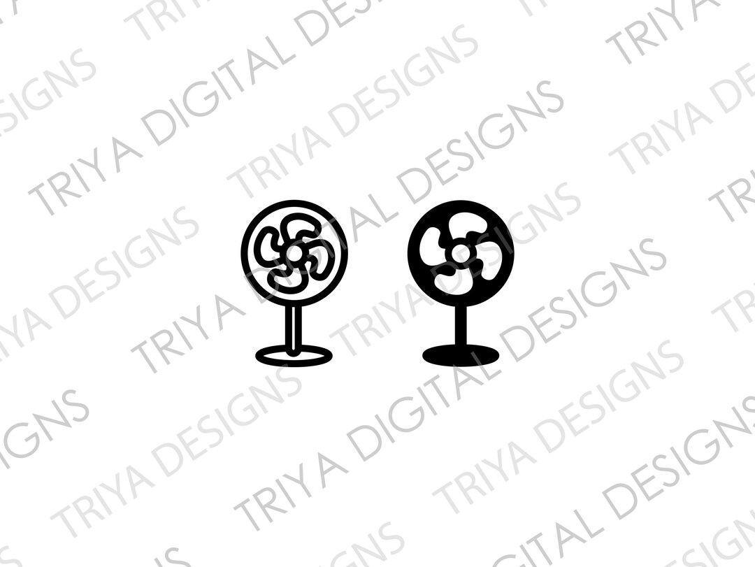 Standing Fan Icon SVG Cut File Clip Art, Fan Outline, Cricut, Glowforge ...