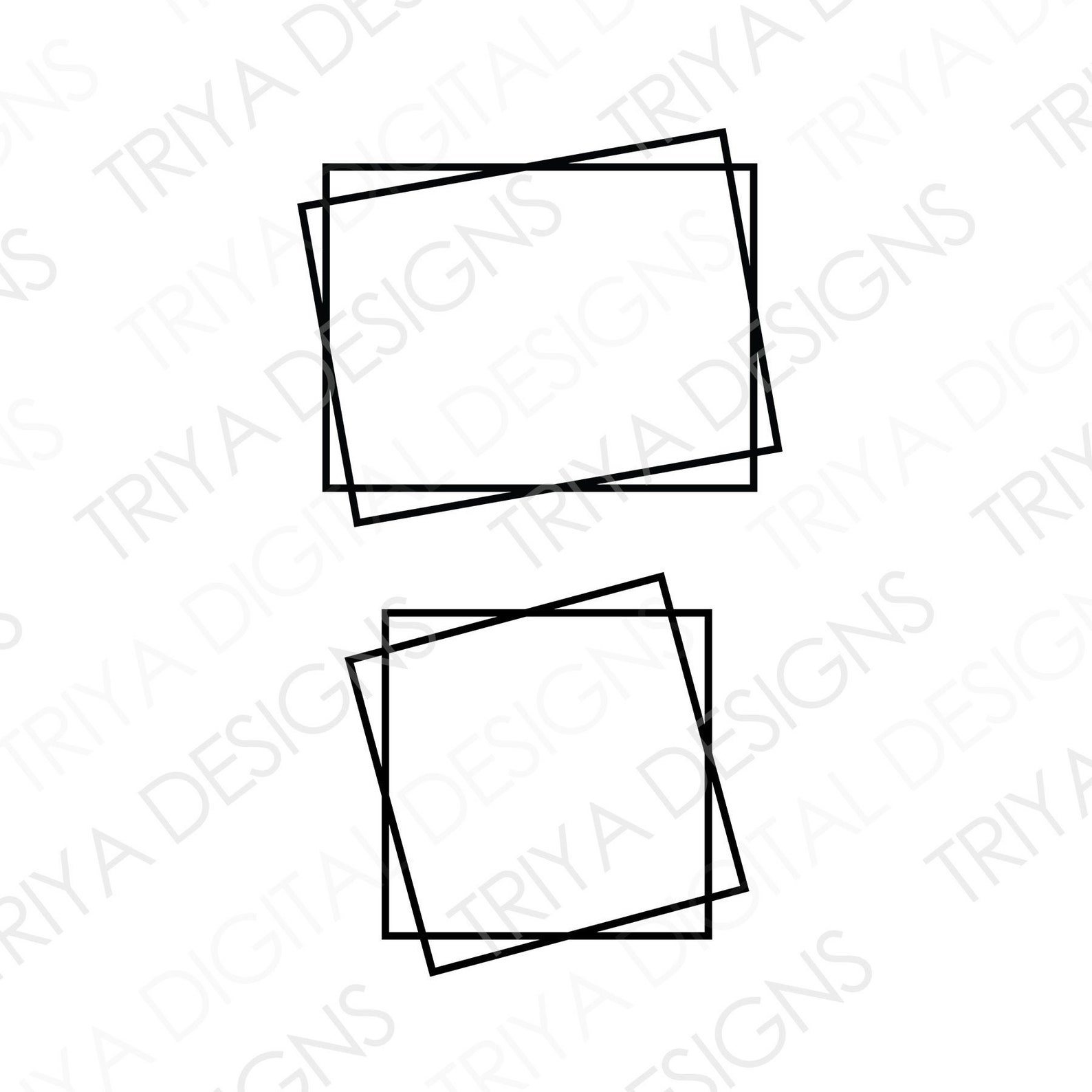 Layered Square Frame SVG Cut File Layered Rectangle Frame Digital ...