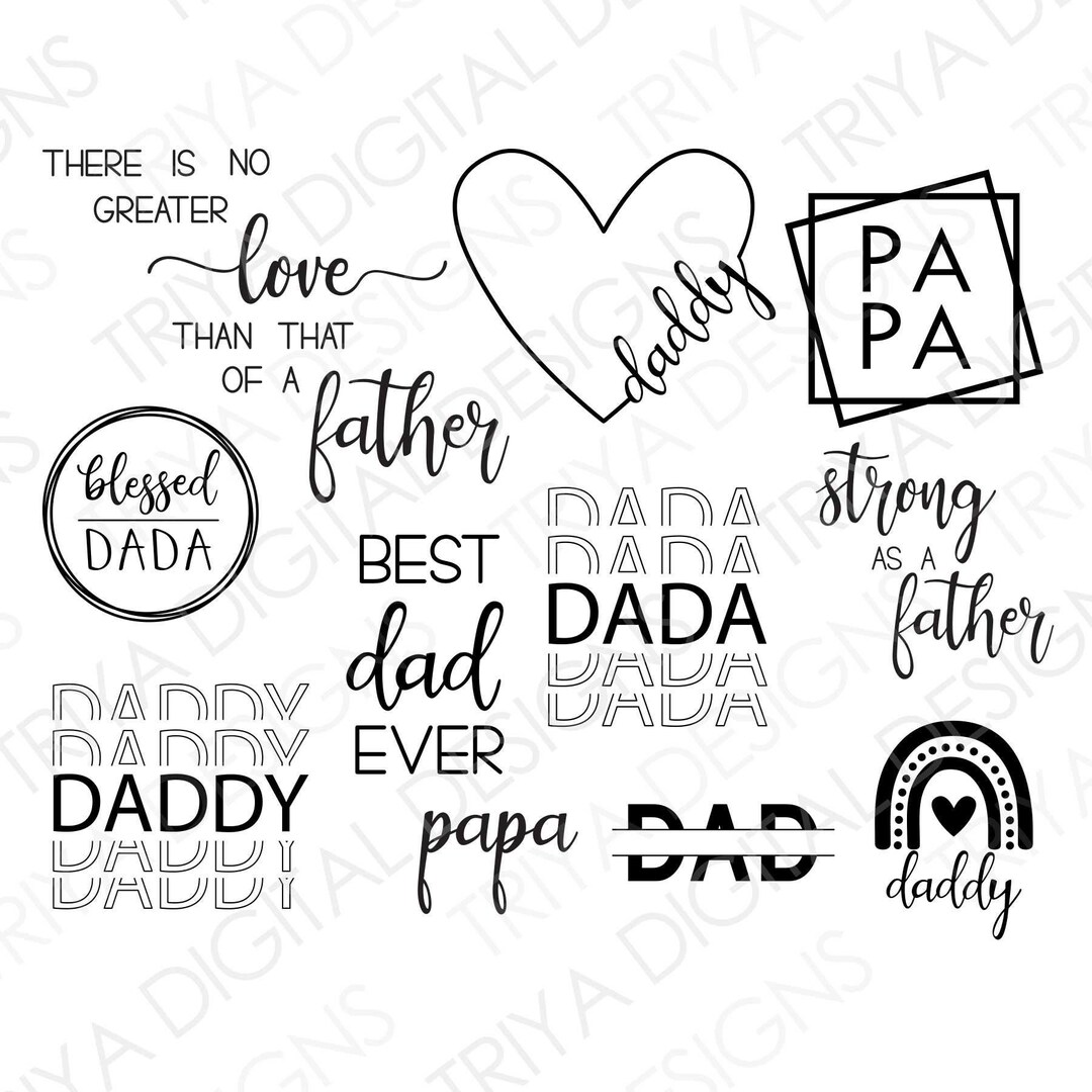 Father's Day Bundle SVG | Papa, Dad, Father's Day PNG | Set of 11 ...