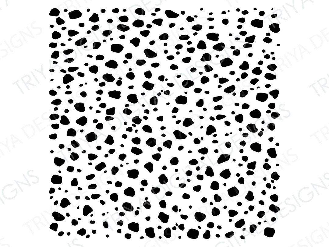Dalmatian Print SVG Cut File | Dalmation Spots Print PNG File, Black ...