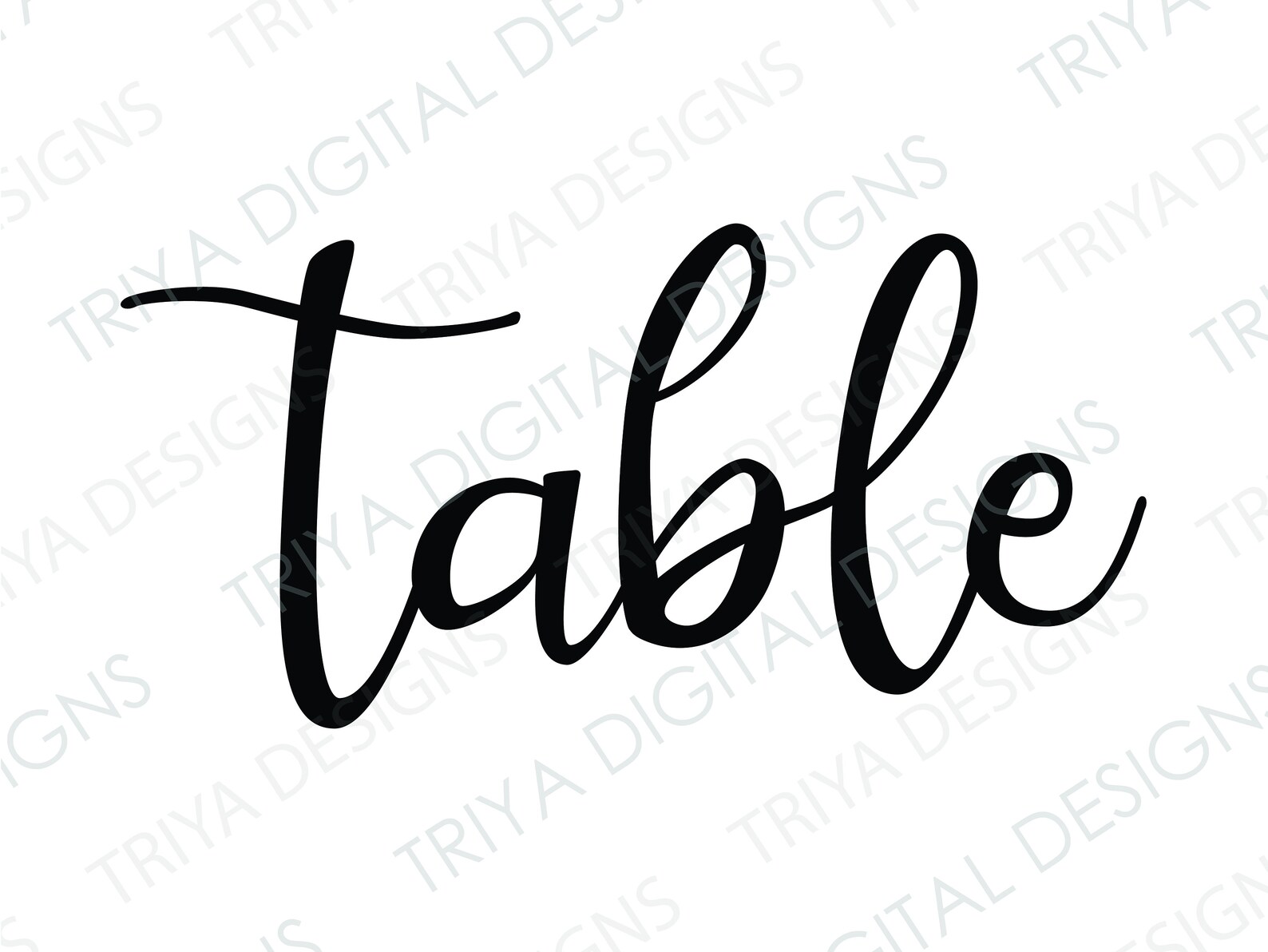 Table SVG Cut File | Table PNG | Hand Lettered Cursive Text | Digital ...