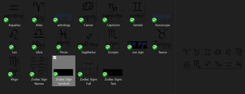 Zodiac Signs Sun Sign SVG Cut Files Astrology Horoscope | Etsy