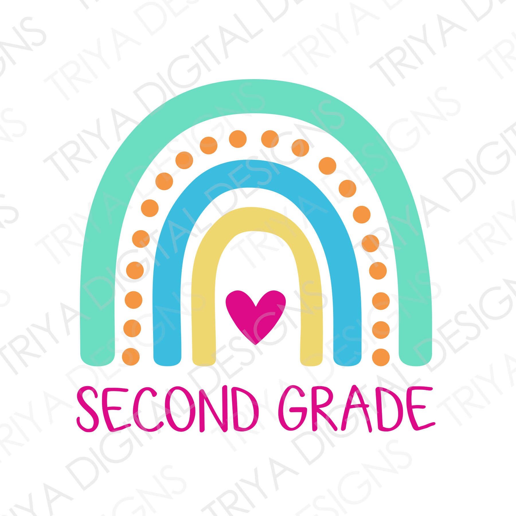 Segundo grado Rainbow SVG Cut File / Primer día de segundo - Etsy México