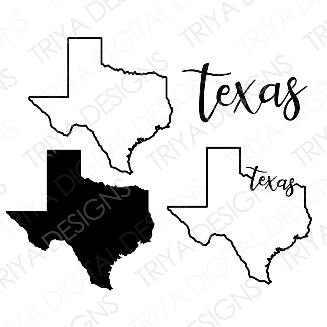 Texas SVG Bundle | Texas Outline With Text Cut File | State of Texas ...