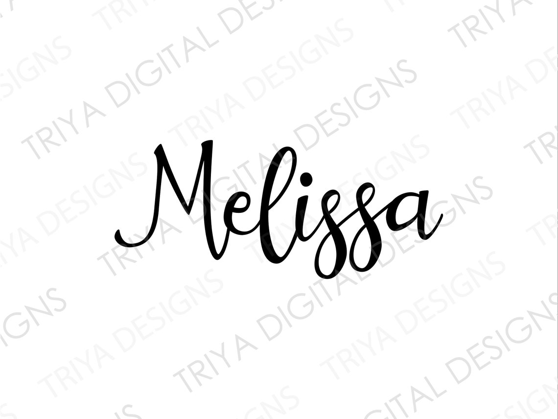 Melissa SVG Melissa Hand Lettered Cursive Text Custom - Etsy