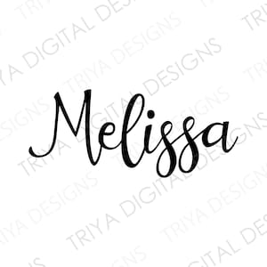 Melissa SVG | Melissa Hand Lettered Cursive Text | Custom First Name ...
