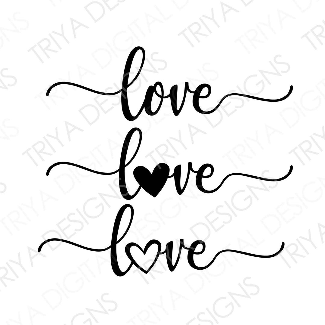 Love SVG Bundle Love, Heart, Valentine, Wedding SVG Cut Files Digital ...