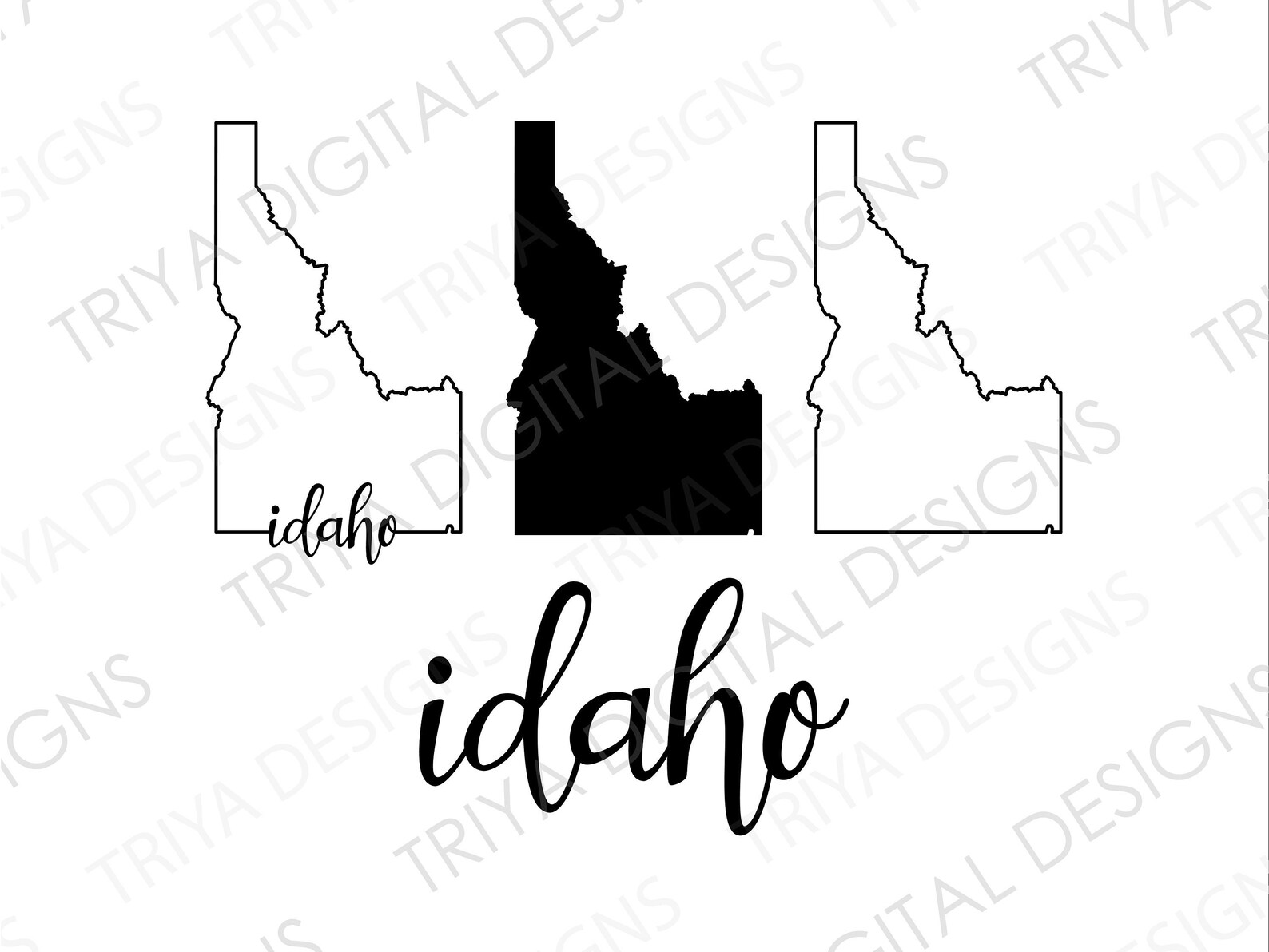 Idaho SVG Bundle | Idaho Outline With Text | State of Idaho Outline SVG ...