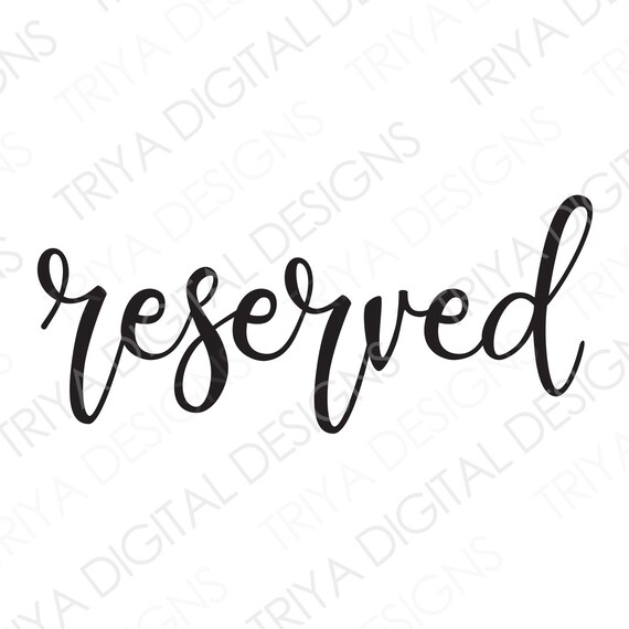Reserved SVG Reserved Sign Wedding Sign This Seat is - Etsy