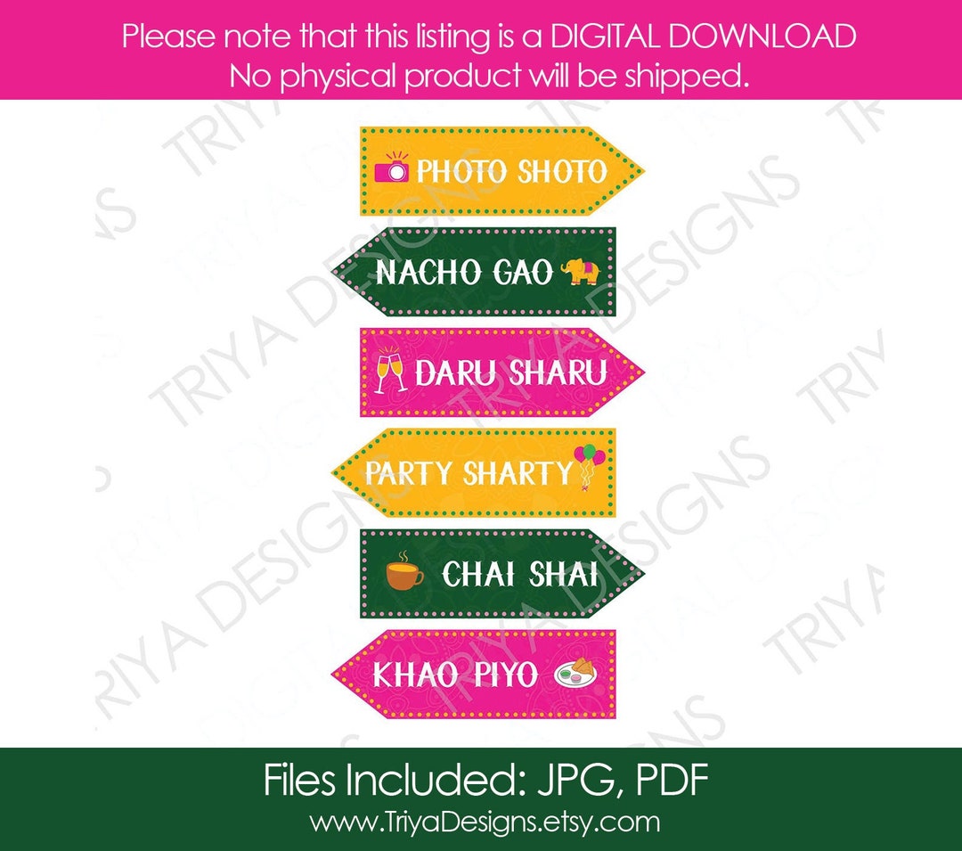 Desi Directional Signs JPG File | PRINTABLE Digital Download ONLY ...