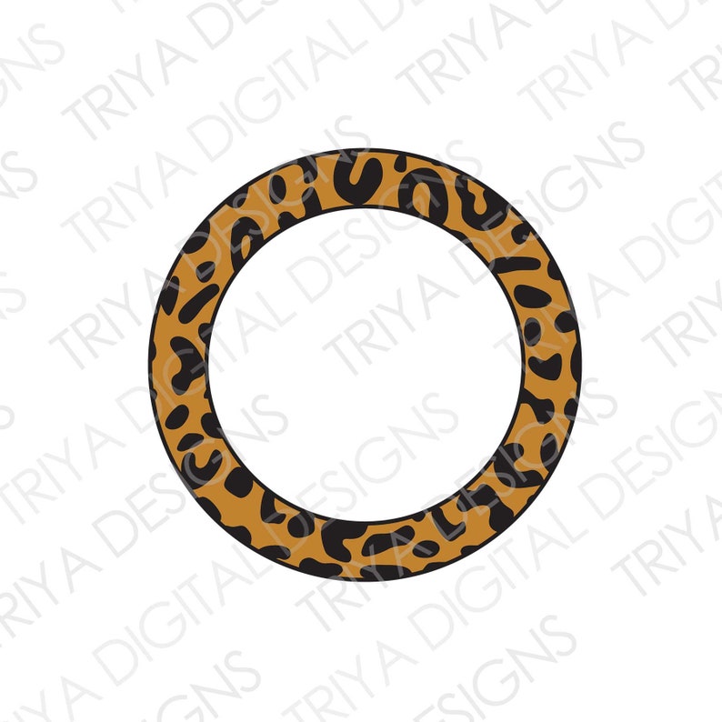 Cheetah Print Circle Frame SVG Cut File Leopard Print Frame - Etsy