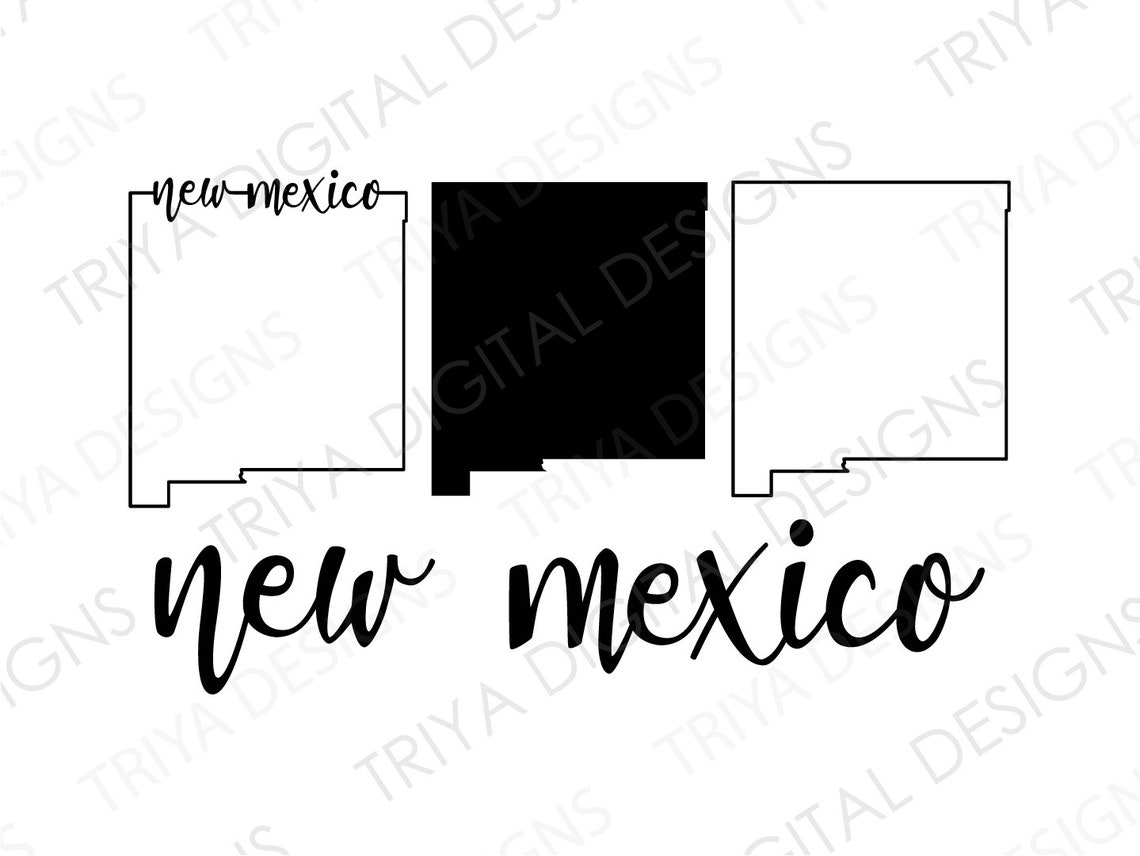New Mexico SVG Bundle | New Mexico Outline With Text Cut File | State ...