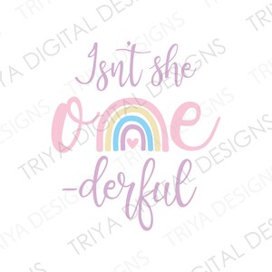 Isn't She One-derful SVG | Cursive One With Boho Rainbow SVG Cut File ...
