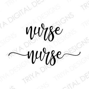 Nurse SVG & PNG | Nurse Text Cut File | Hand Lettered Cursive Text ...