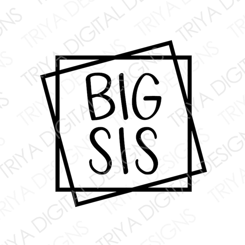 Big Sis Big Bro Lil Sis Lil Bro With Square Frame Outline - Etsy