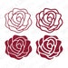 Rose SVG Cut File | Four Roses Intricate Outline SVG | Red Rose, Flower ...