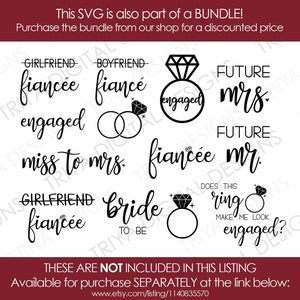 Engagement Ring With Engaged Text SVG Cut File | Girlfriend, Finally ...