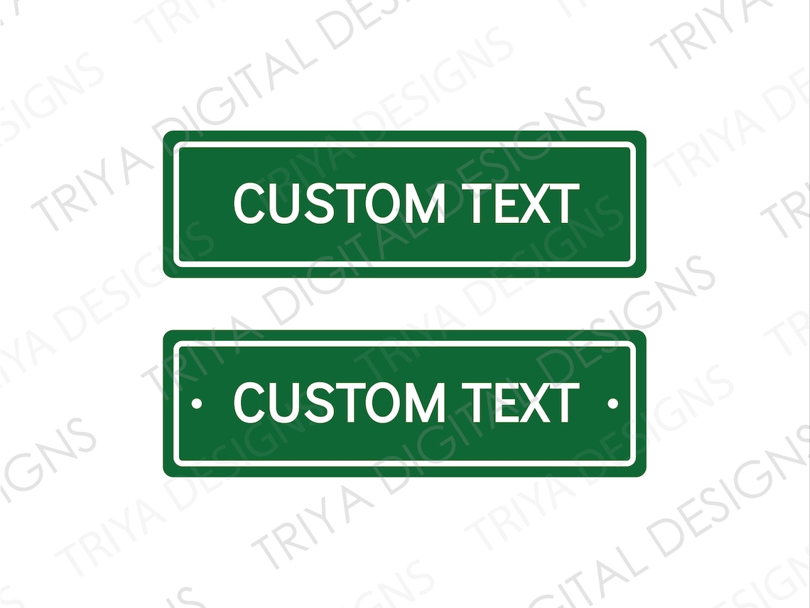 Personalized Green Street Sign SVG | Custom Street Sign Text, Custom ...