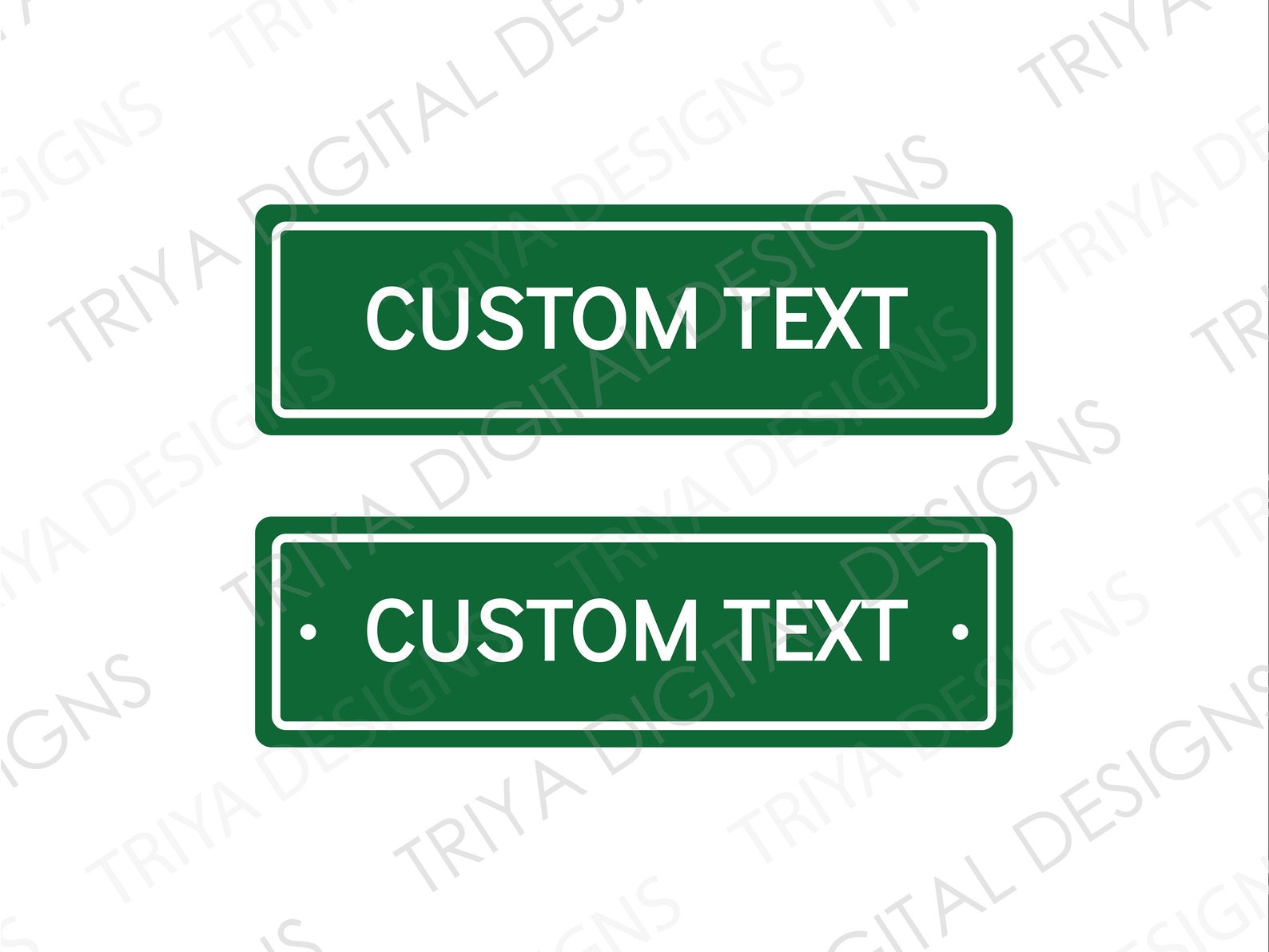 Editable Green Street Sign SVG | Custom Street Sign Text, Custom Word ...