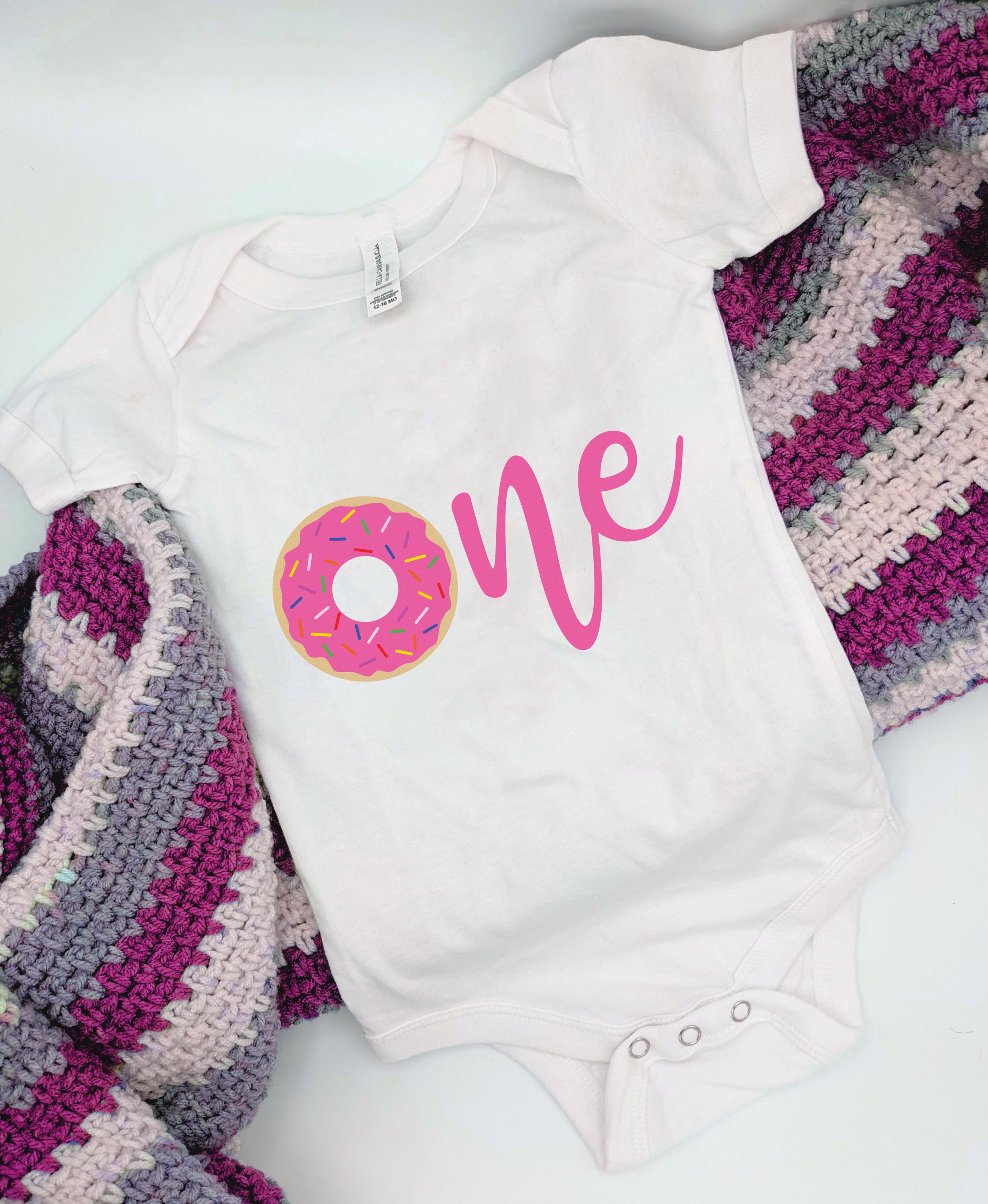 Cursive One Text With Donut SVG Cut File | Sweet One Donut SVG File ...