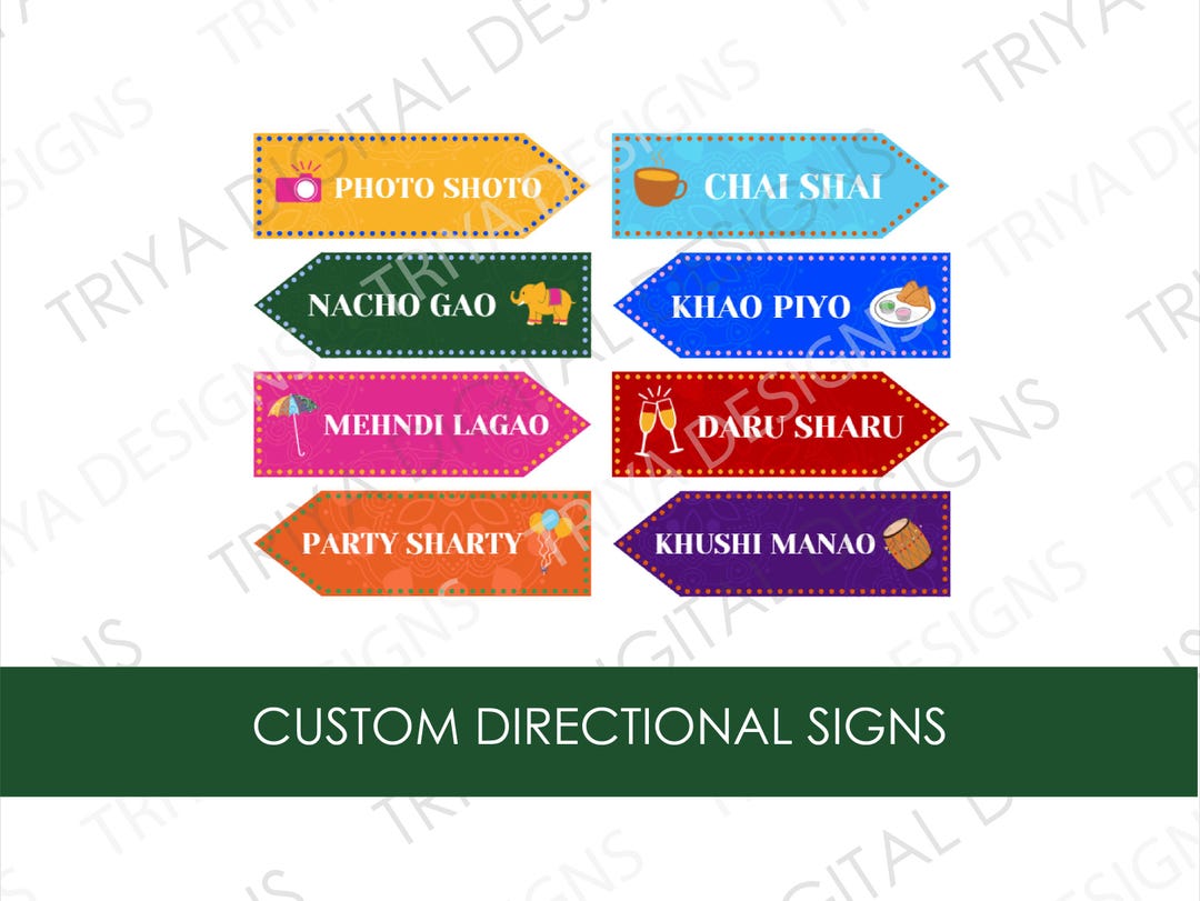 Editable Desi Directional Signs JPG File | PRINTABLE Digital Download ...