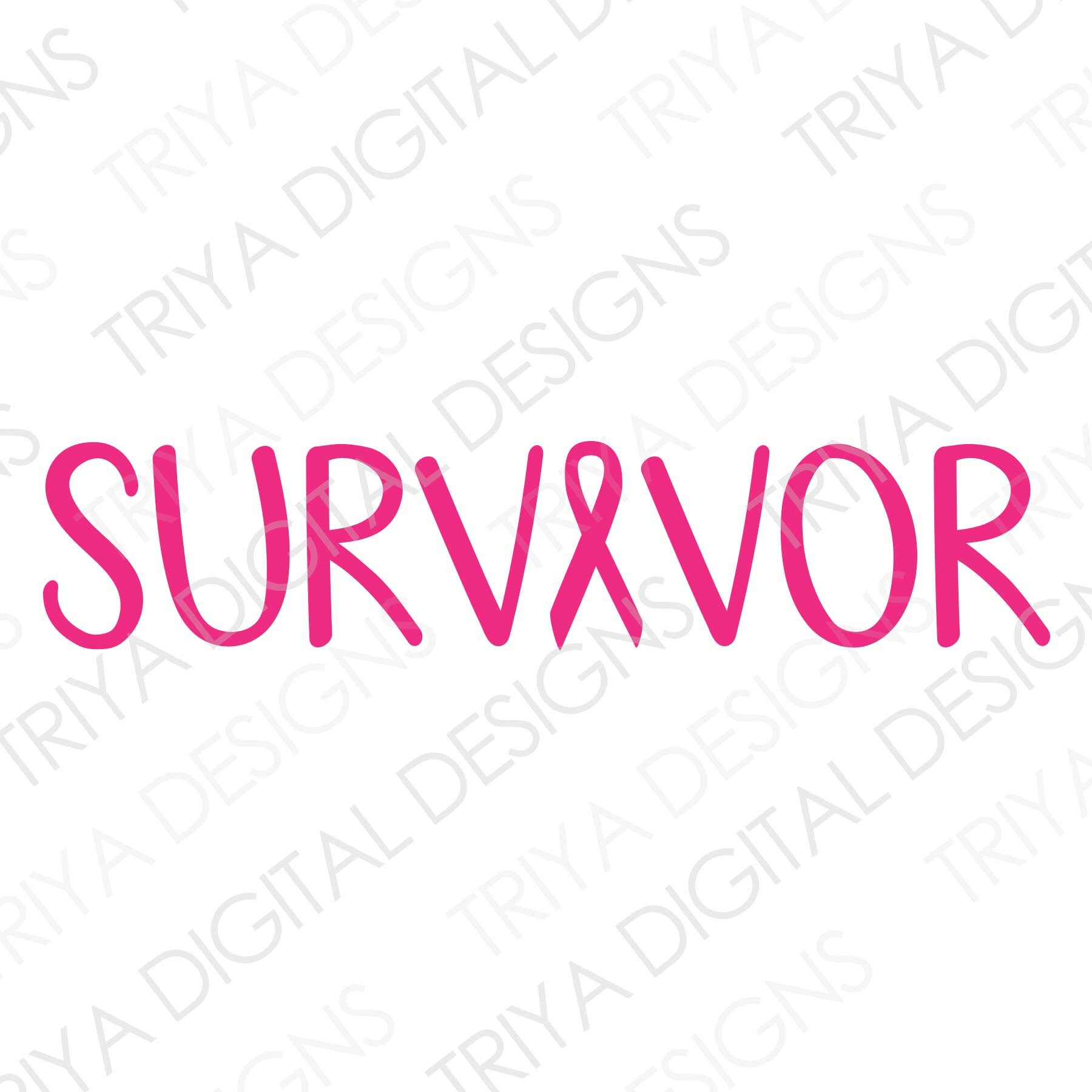 Survivor With Ribbon SVG Cut File Survivor PNG Cancer | Etsy