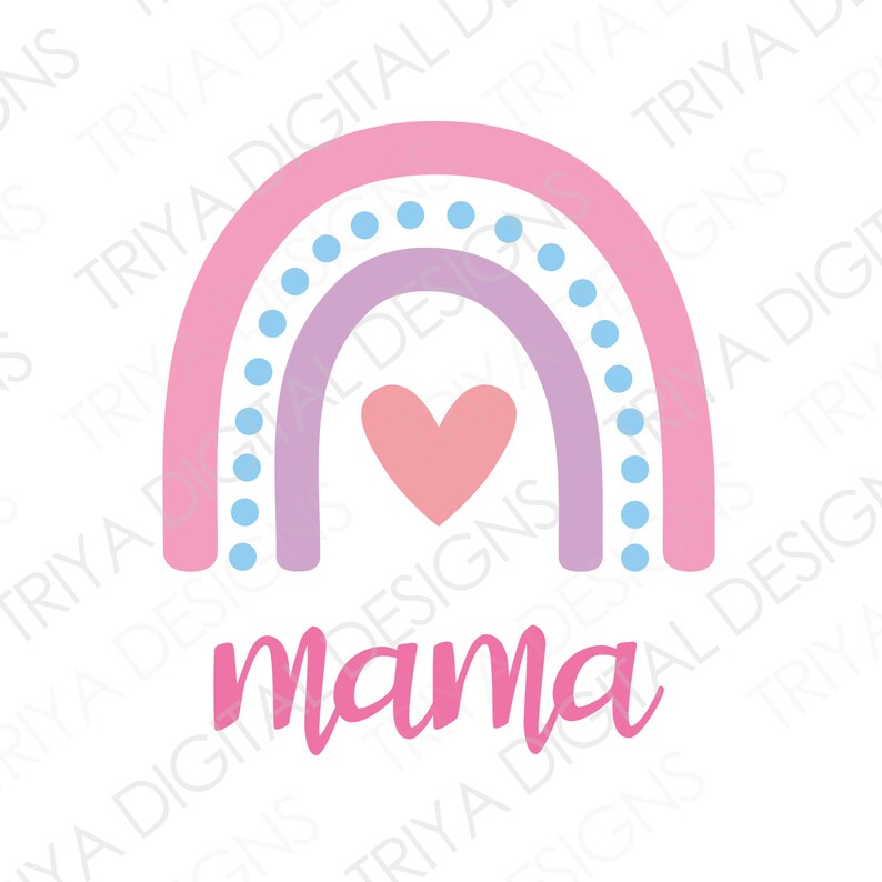 Pastel Rainbow Mama SVG Cut File Mama Rainbow SVG File - Etsy