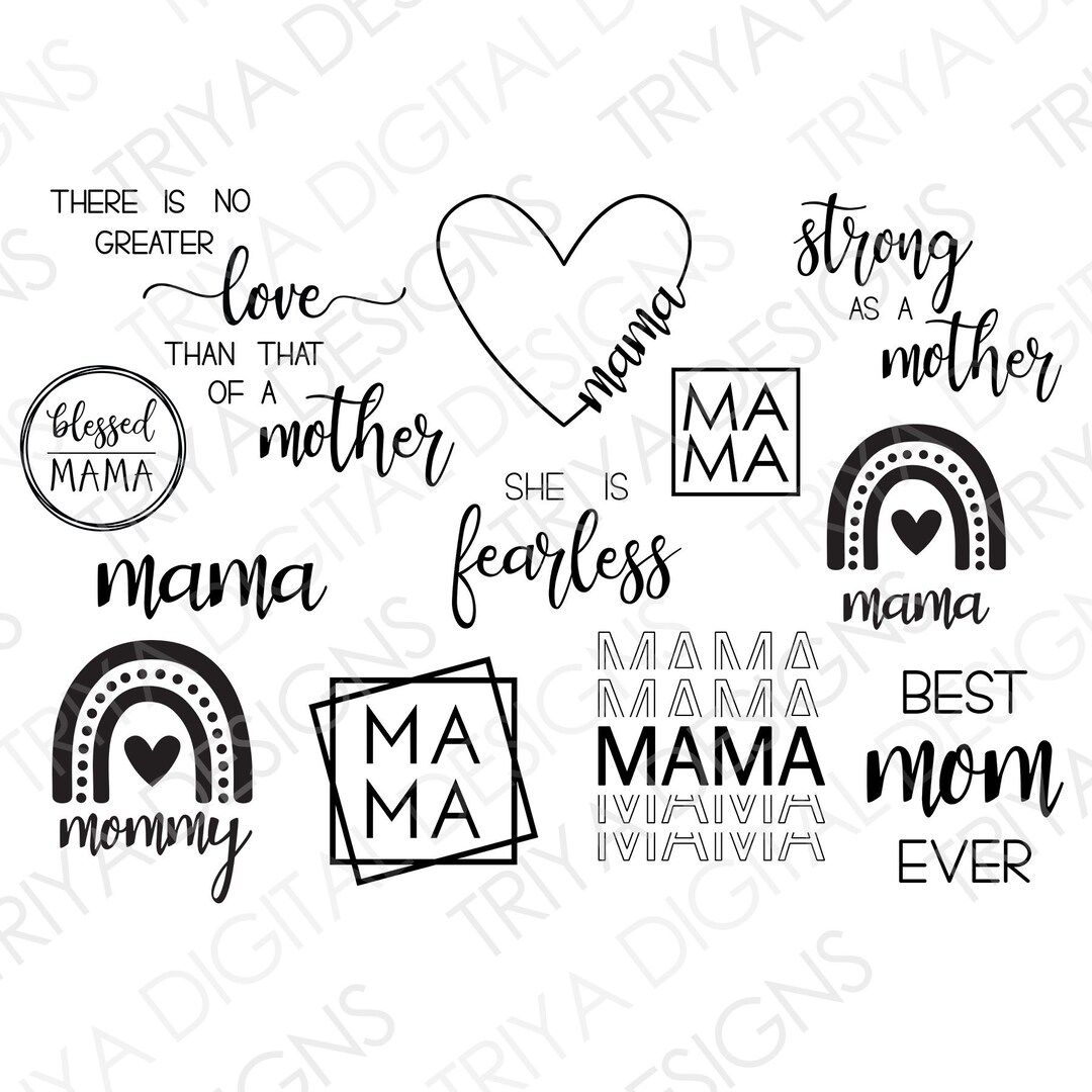 Mother's Day SVG Bundle | Mama, Mom, Mommy, Mother's Day PNG | Set of ...