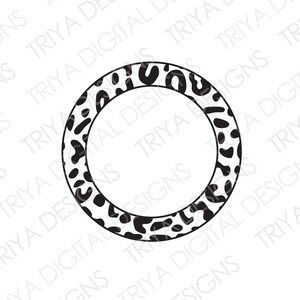 Cheetah Print Circle Frame SVG Cut File | Leopard Print Frame SVG File ...