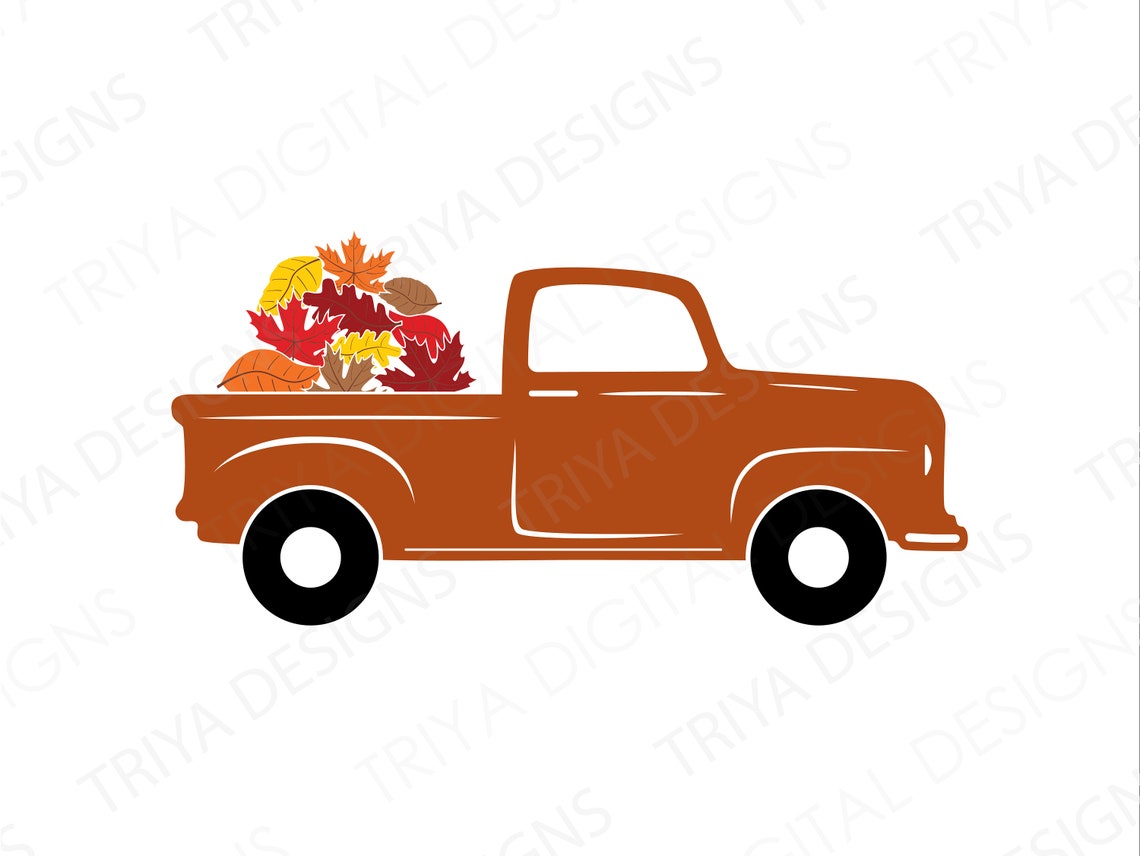 Truck With Autumn Leaves SVG Cut File Farm Truck Fall | Etsy