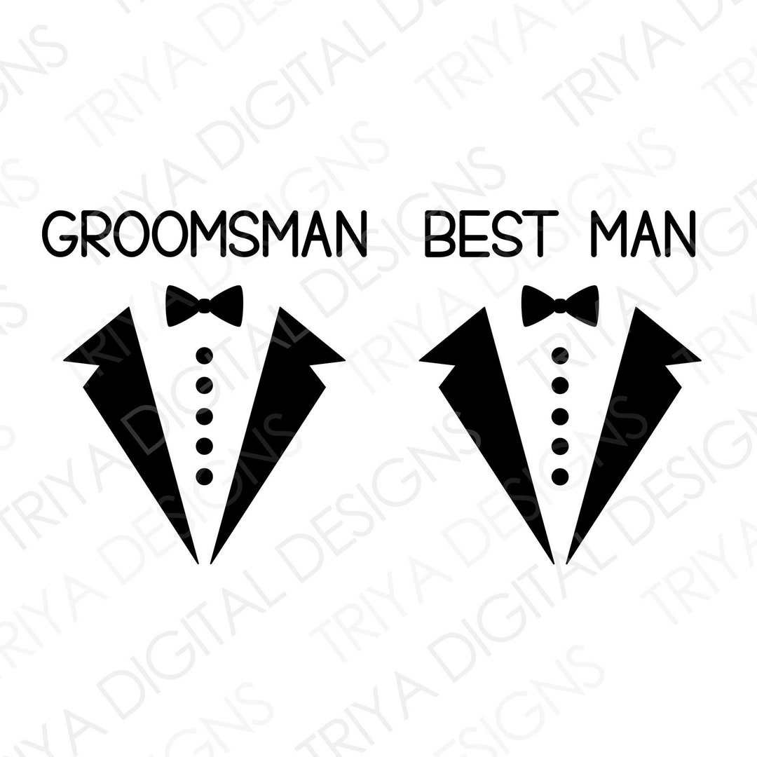 Groomsman & Best Man Tuxedo SVG Bundle | Suit and Bow Tie Svg Cut File ...