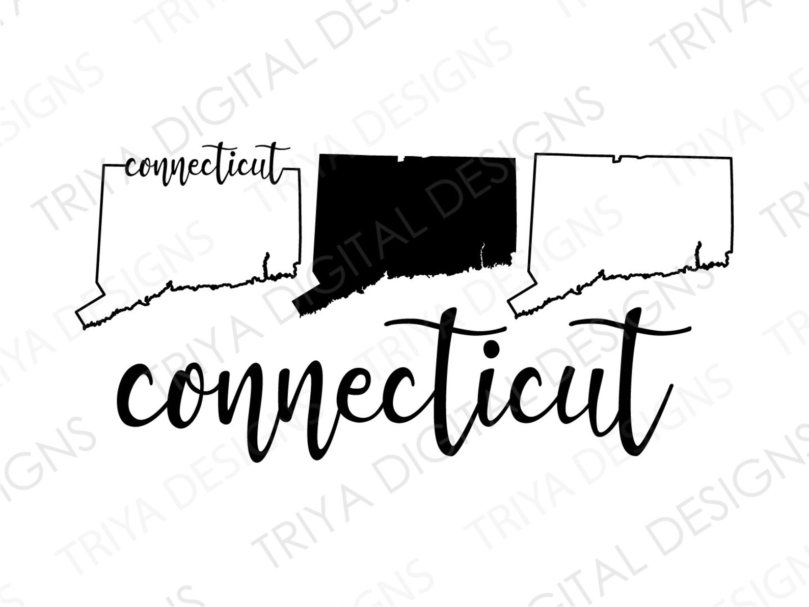 Connecticut SVG Bundle Connecticut Outline With Text Cut | Etsy