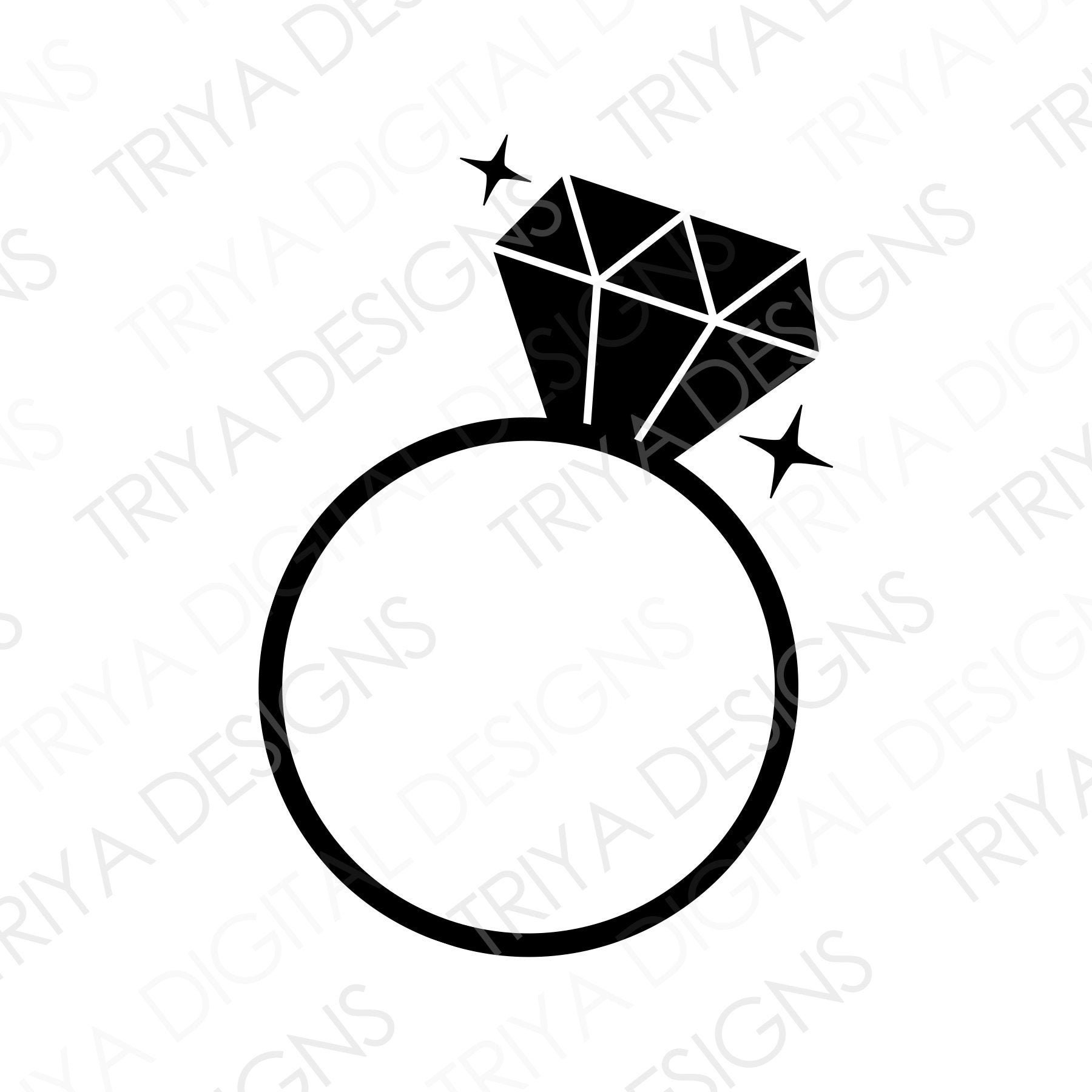 Diamond Ring SVG Cut File Diamond Engagement Ring SVG | Etsy