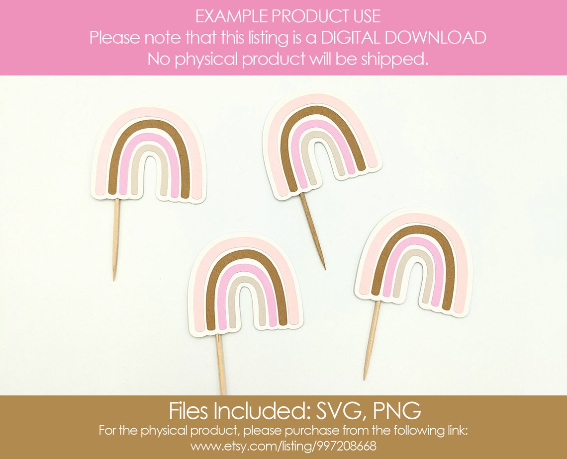 Pastel Rainbow SVG Cut File Boho Rainbow Sticker SVG File | Etsy